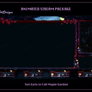 Tori Gate in Fall Animated Twitch Overlay Bundle, Autumn Tori Gate ...