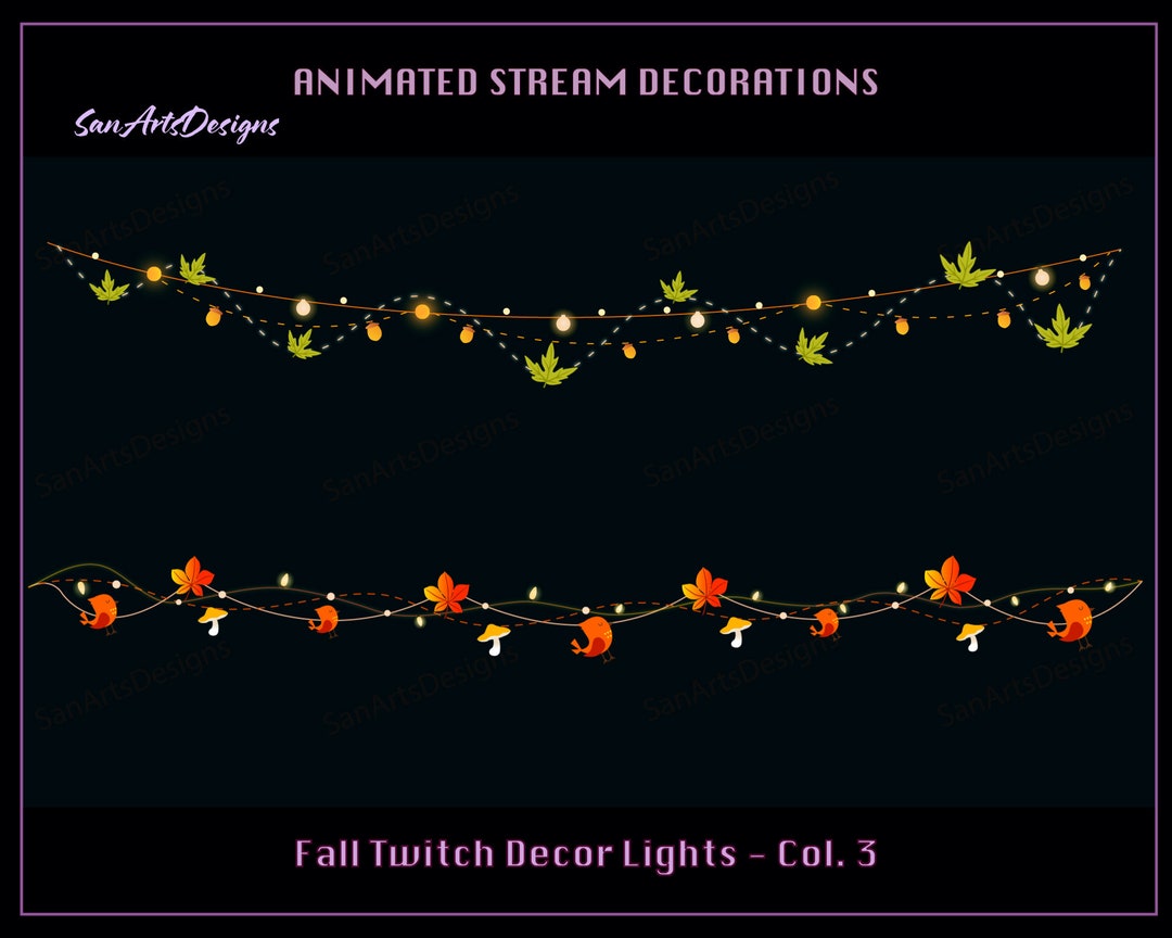 Autumn Bird Light Chains Animated Stream Decorations, Autumn Mushroom ...