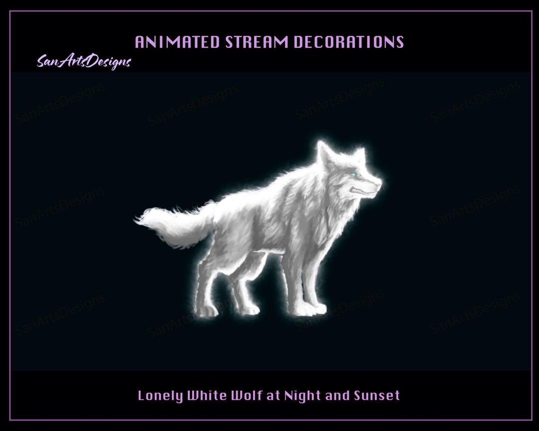 Animated White Wolf Stream Decorations, Animated Stream Decorations ...