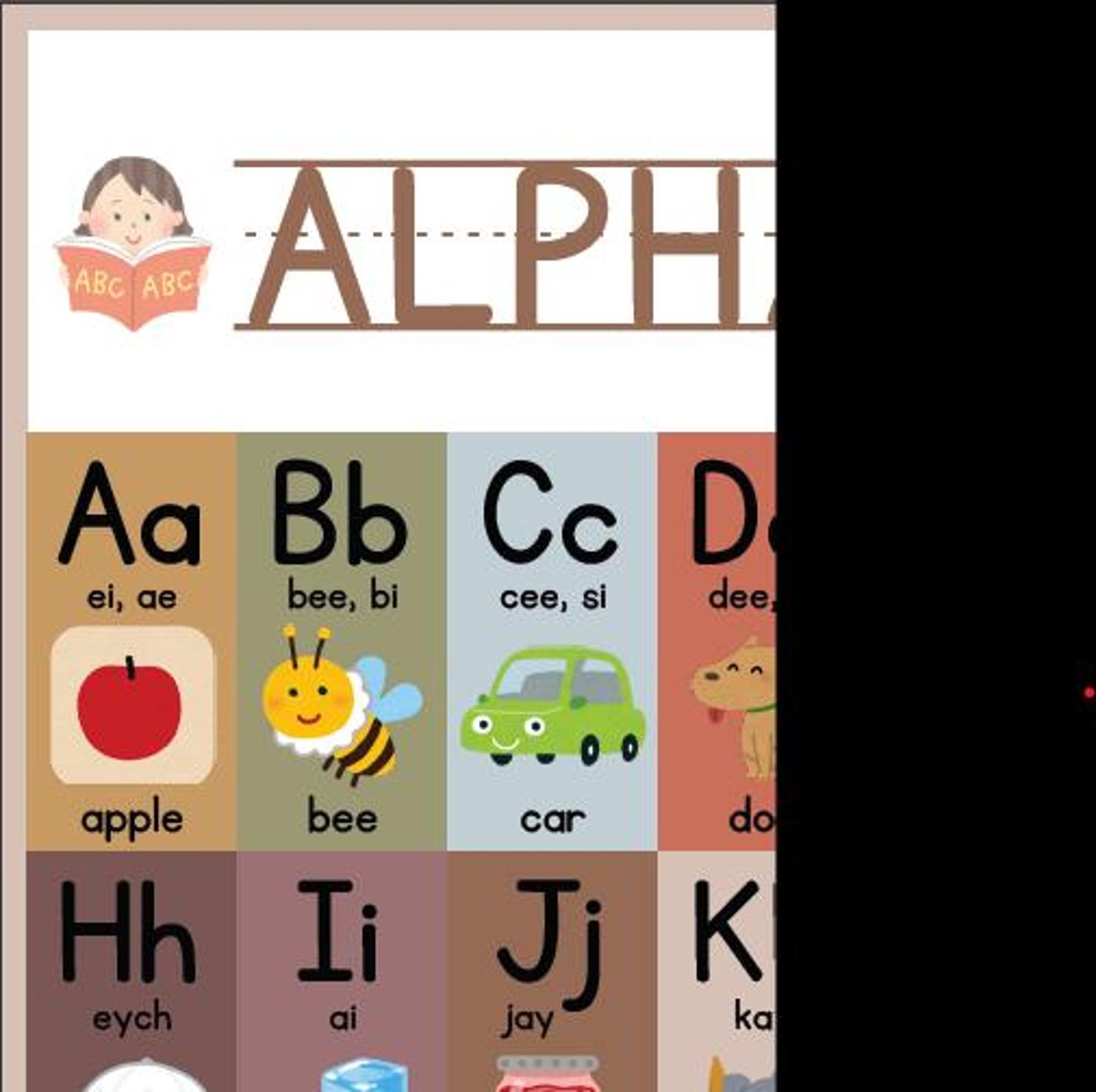 ABC Poster for Toddlers – Colorful Alphabet Print – Digital Download ...