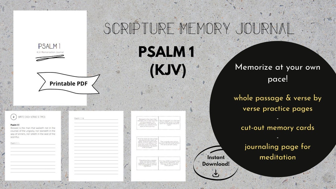 KJV Psalm 1 Memorization Journal - Etsy