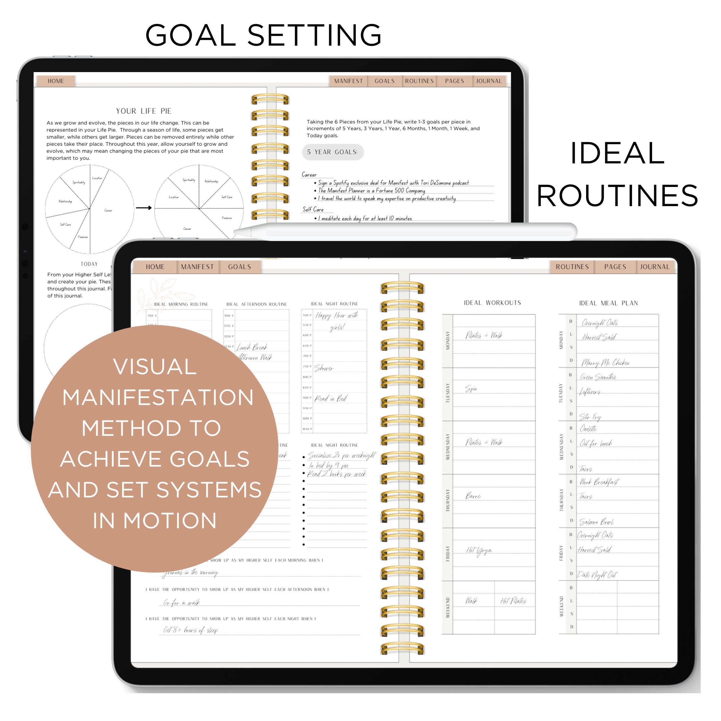 Manifestation Worksheets, Digital, Hyperlinked for Goodnotes, Set Goals ...