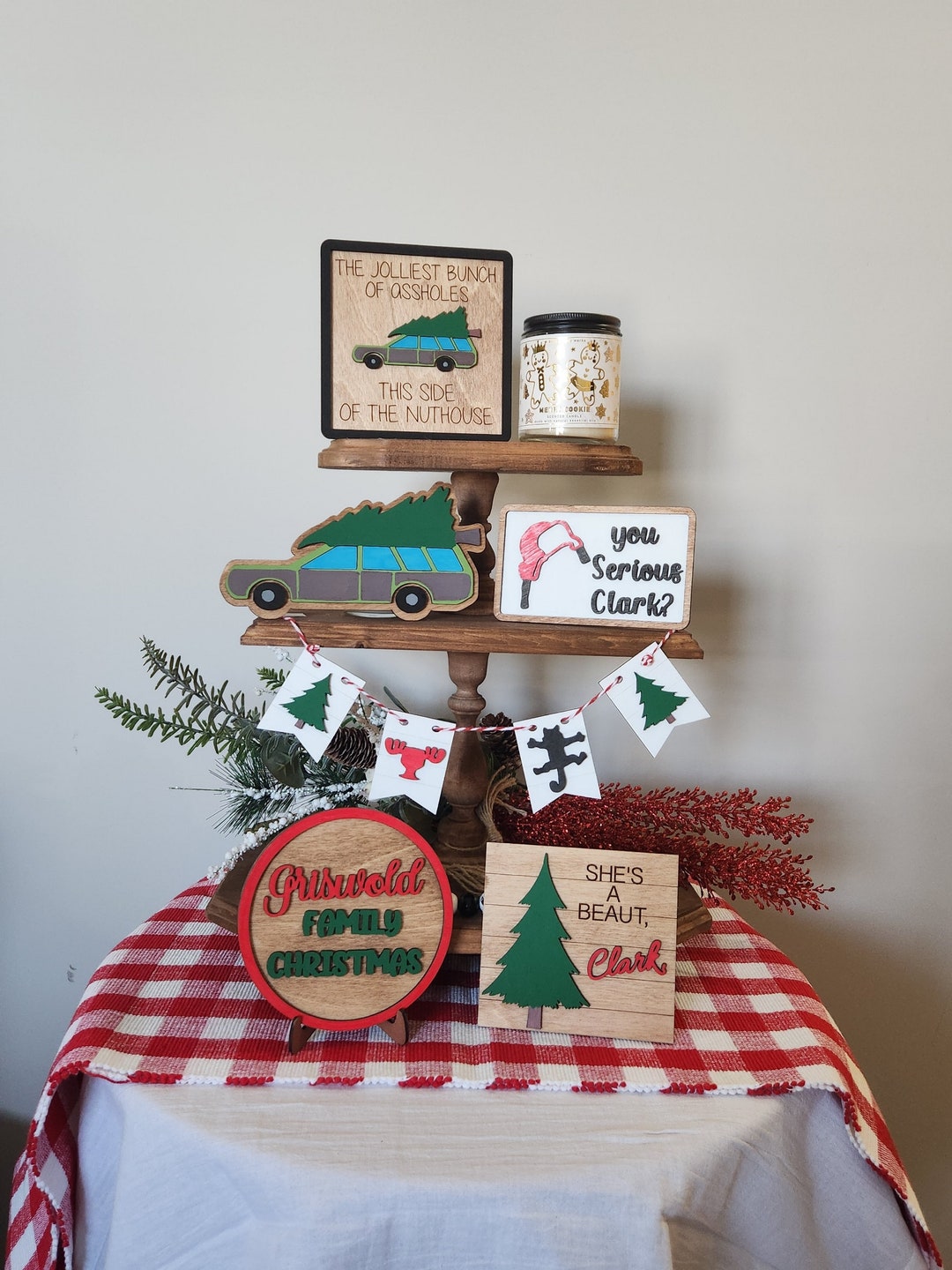 Christmas Vacation Tiered Tray Kit: Handmade Birch Wood Signs - Etsy