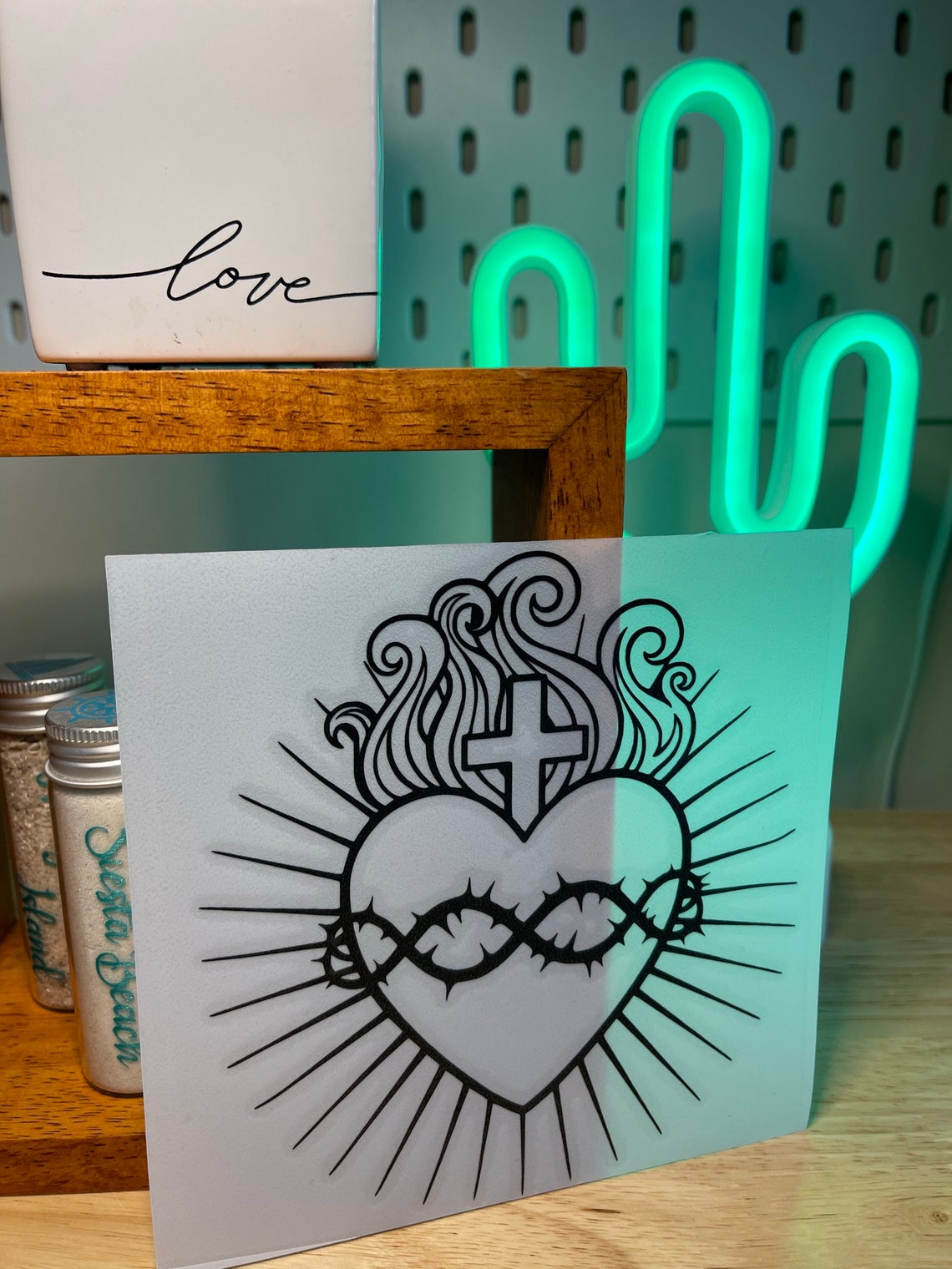 Sacret Heart of Jesus Sticker Decal Religious Sagrado - Etsy