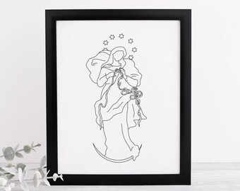 Abstract Virgin Mary - Etsy