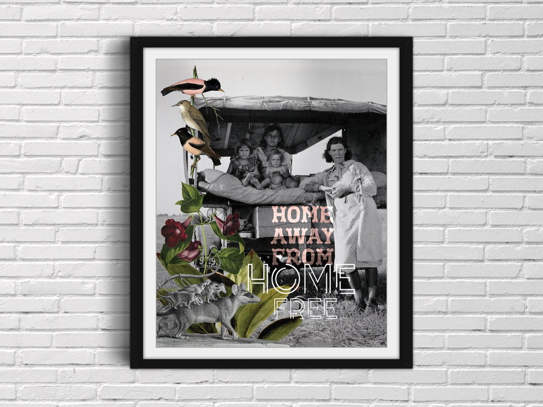 Great Depression Homeless Family Collage Art, Vintage Photography ...