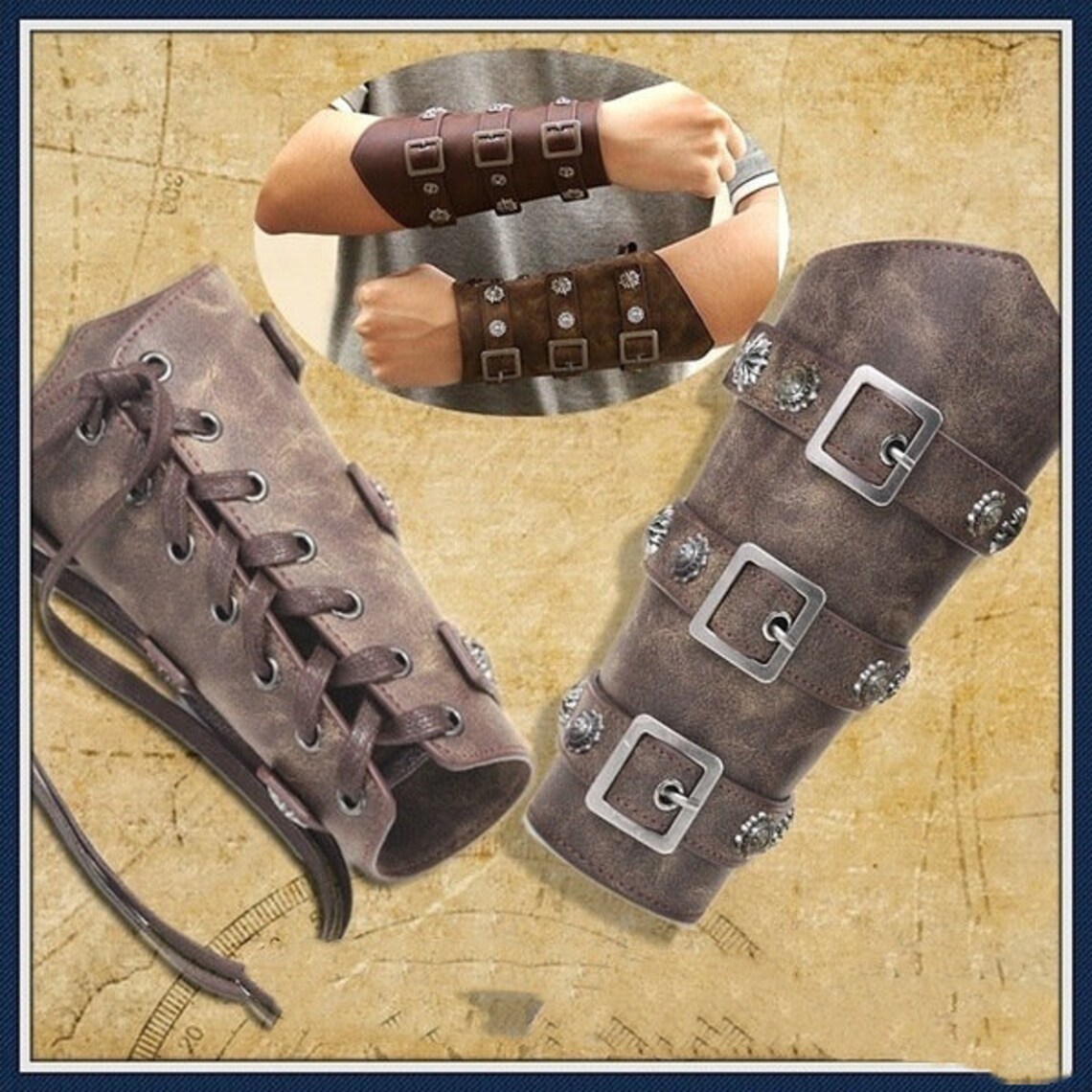 Arm Leather Armor Rivet Bracket Gothic Arm Armor Vambraces Medieval ...