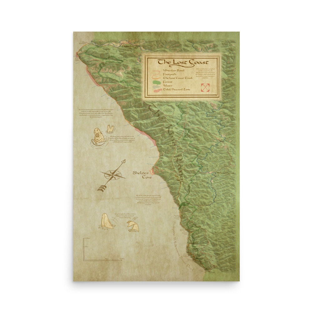 Lost Coast Map - Etsy