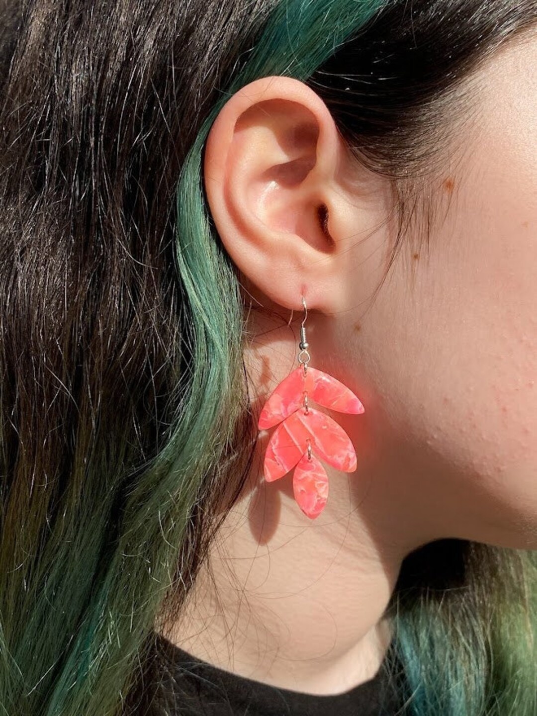 The Kelli Collectionleaf Drop Handmade Polymer Clay Earrings ...