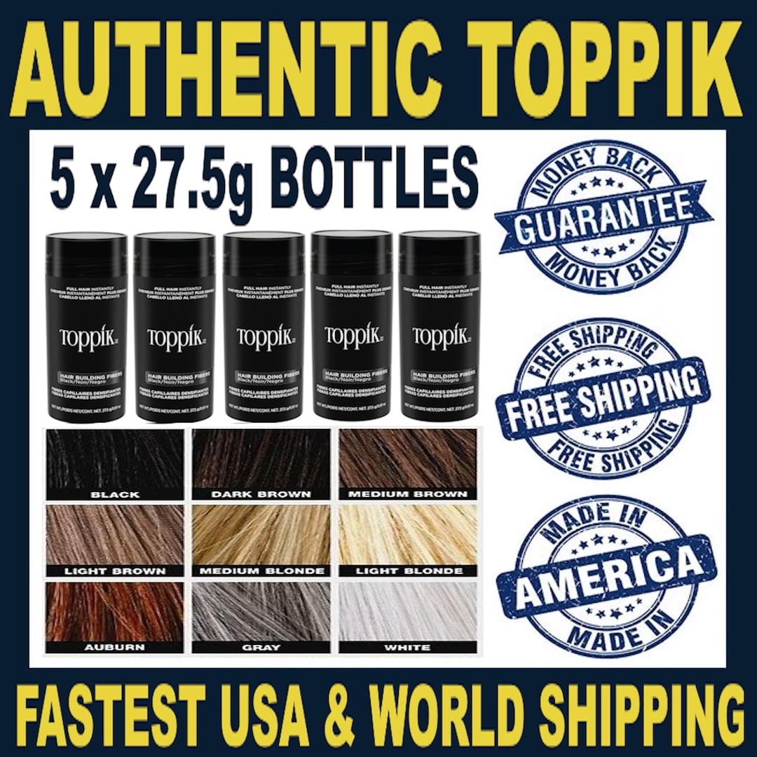 5 BOTTLES of TOPPIK 27.5g Hair Fiber - All COLORS - Fast-n-free ...