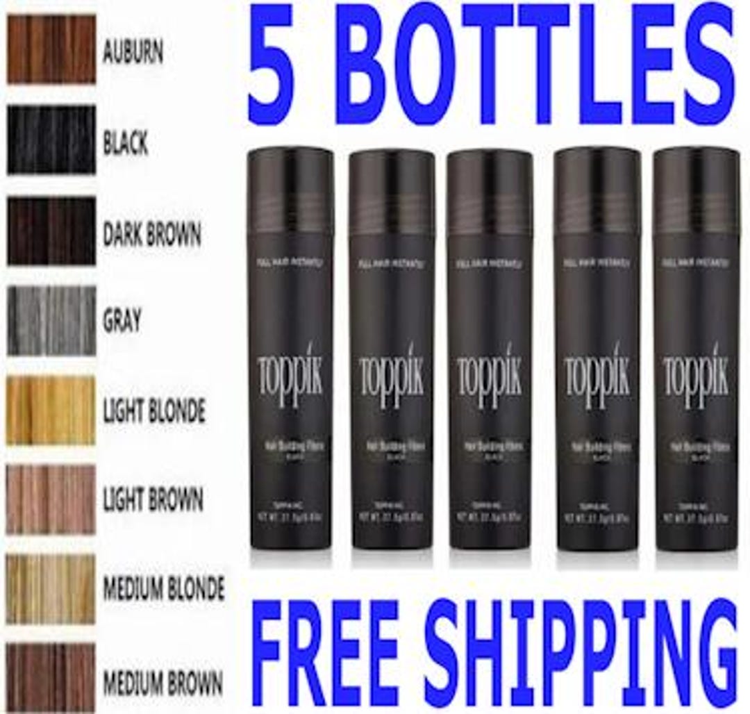 5 BOTTLES of TOPPIK 27.5g Hair Fiber - All COLORS - Fast-n-free ...