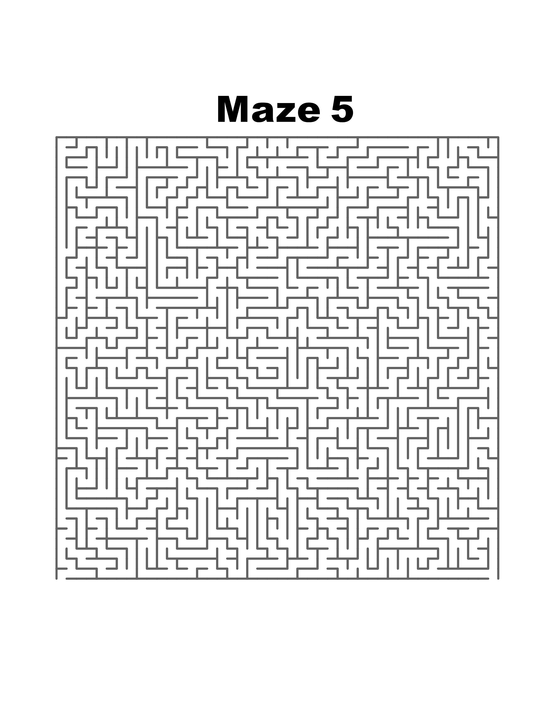 Mazes Difficult Level Maze Teen Activities Adult Activity Puzzle Brain ...