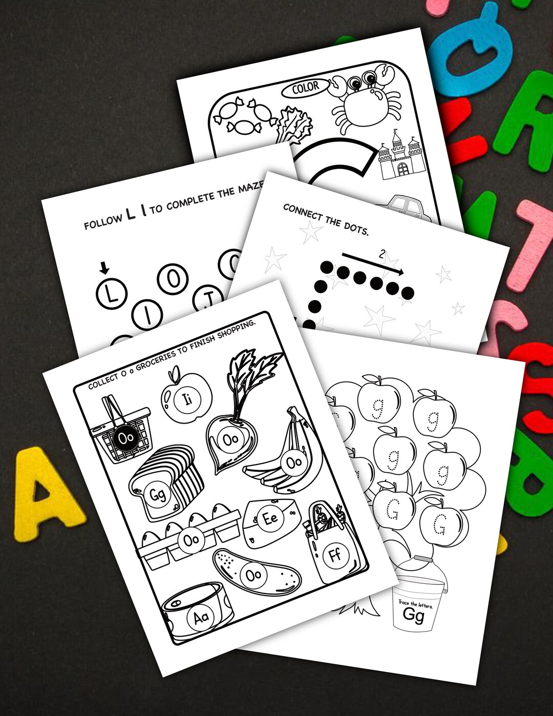 Pre-k Kindergarten ABC Tracing Practice Toddler Pencil Skills Printable ...