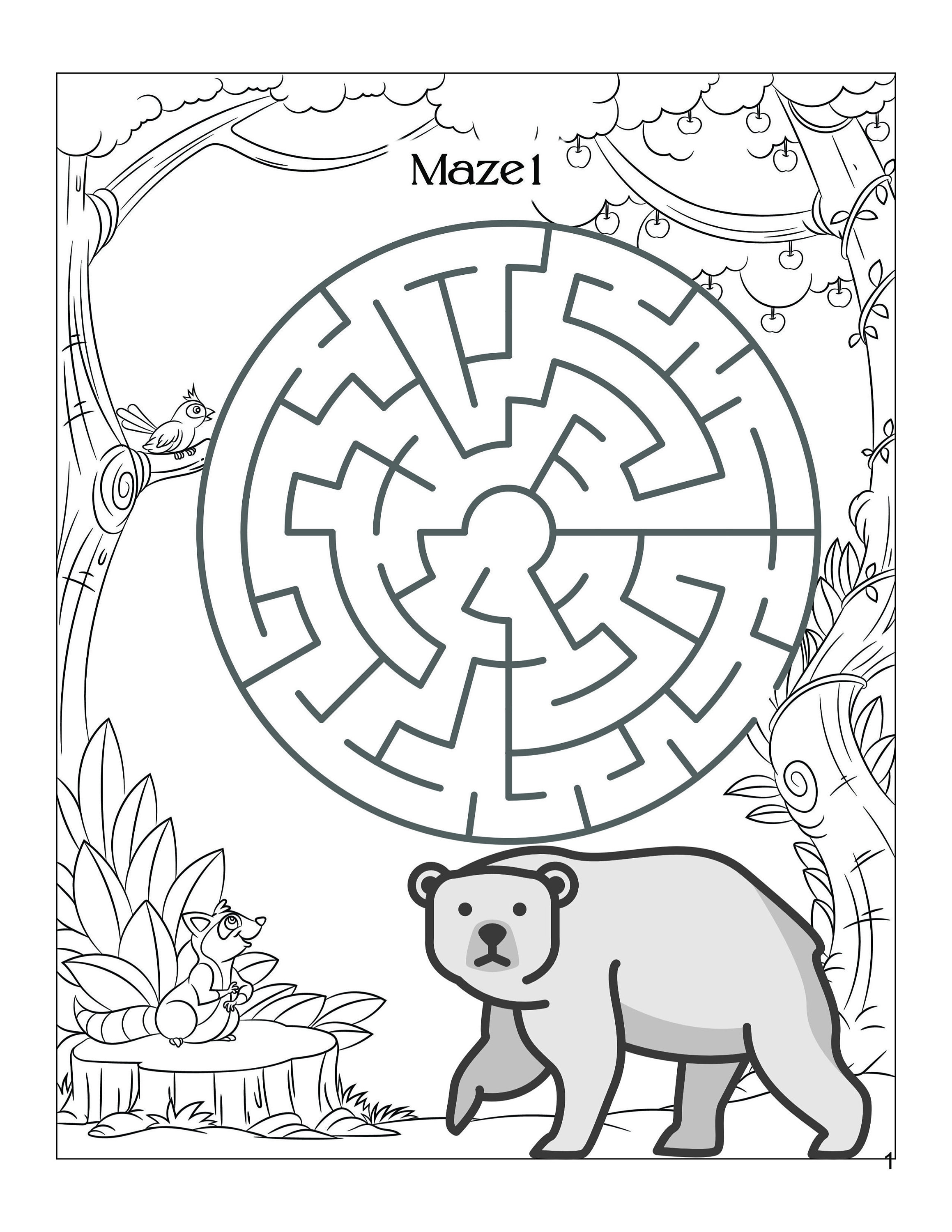 Kids Puzzle Book Activities Printable Fun Animal Themed Mazes for ...
