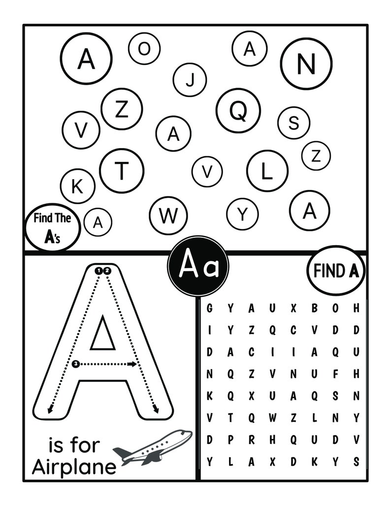 Fun Preschool Workbook Activities Teacher Parent Alphabet Activity ...