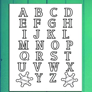 Preschool ABC Homeschool Activity Toddler Wild West Cowboy ABC Coloring ...