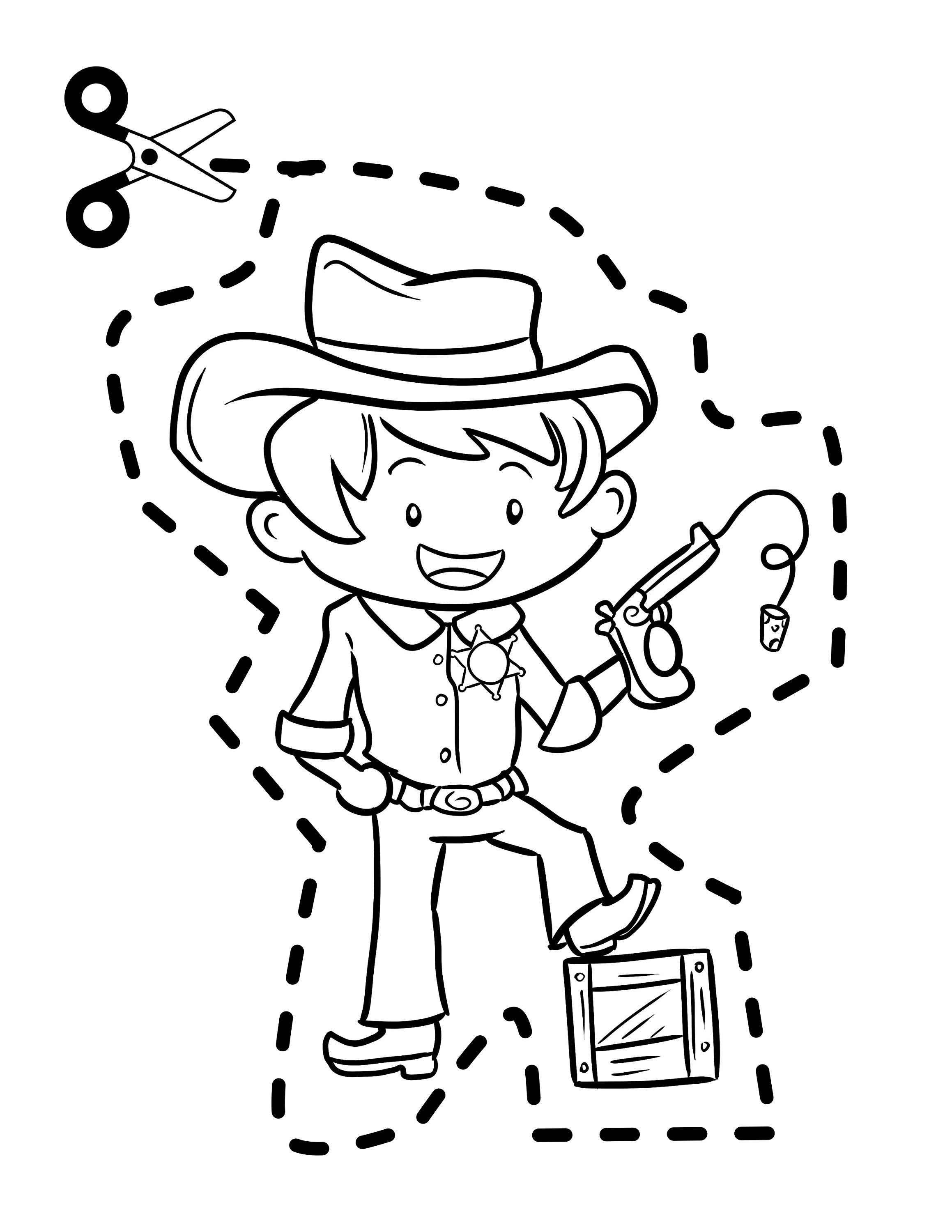 Kindergarten Scissor Skills Cowboy Cutting Pre-k Practice Preschool ...