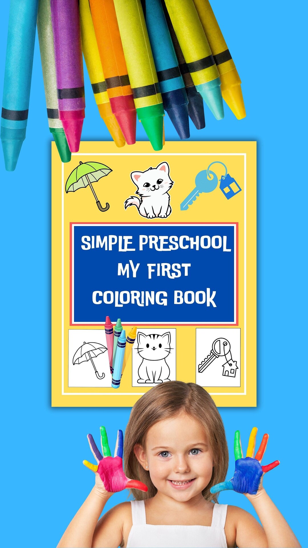 Preschool First Coloring Activity Book Simple Schook Skills PDF Toddler ...