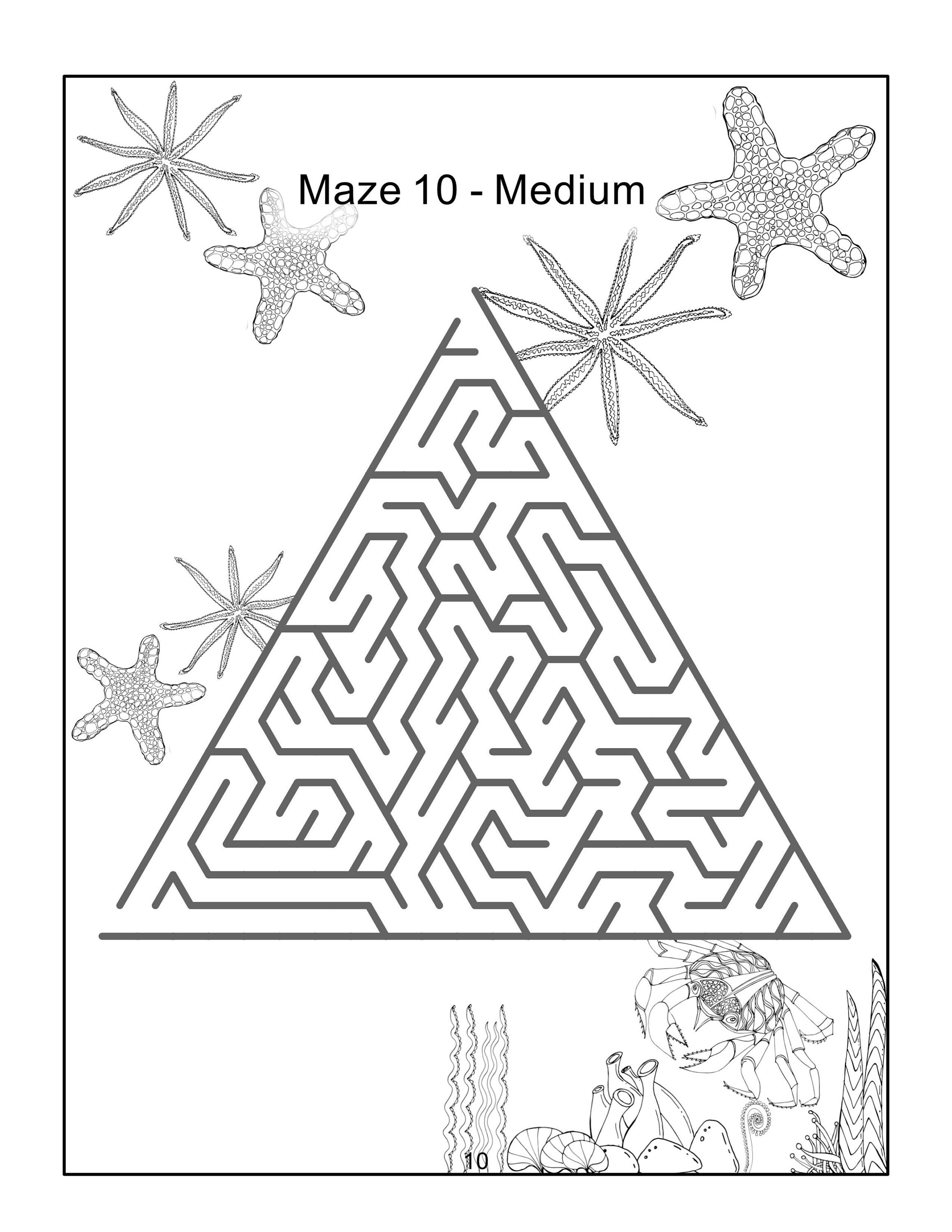 Kids Activities Ocean Theme Fun Maze Game Printable Mazes School ...