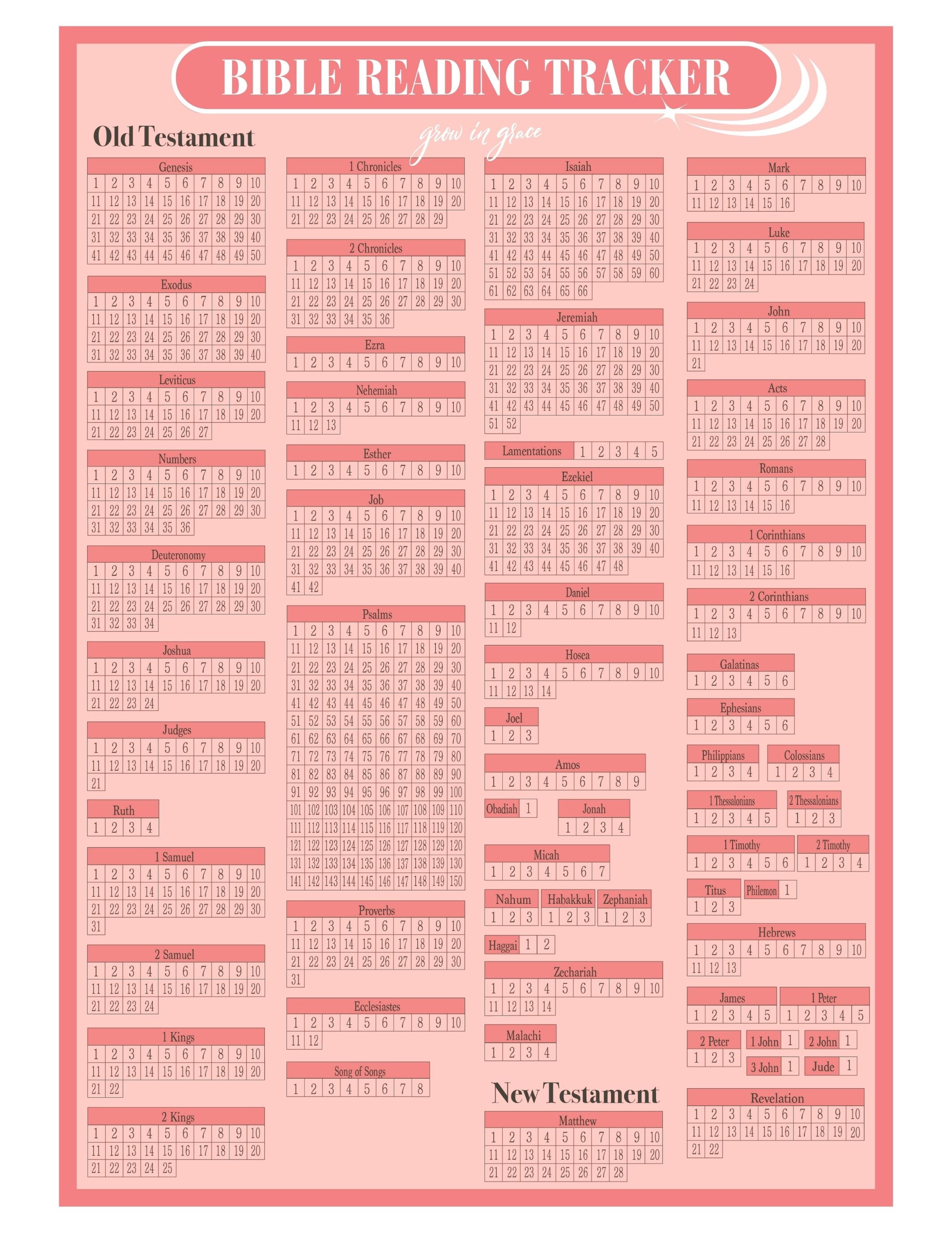Bible Reading Tracker Old & New Testament Personal Family Homeschool ...
