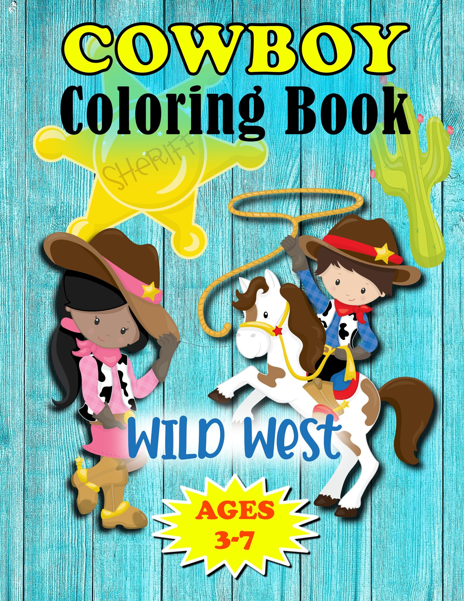 Preschool Coloring Fun Activity Wild West Cowboy Coloring Book for ...