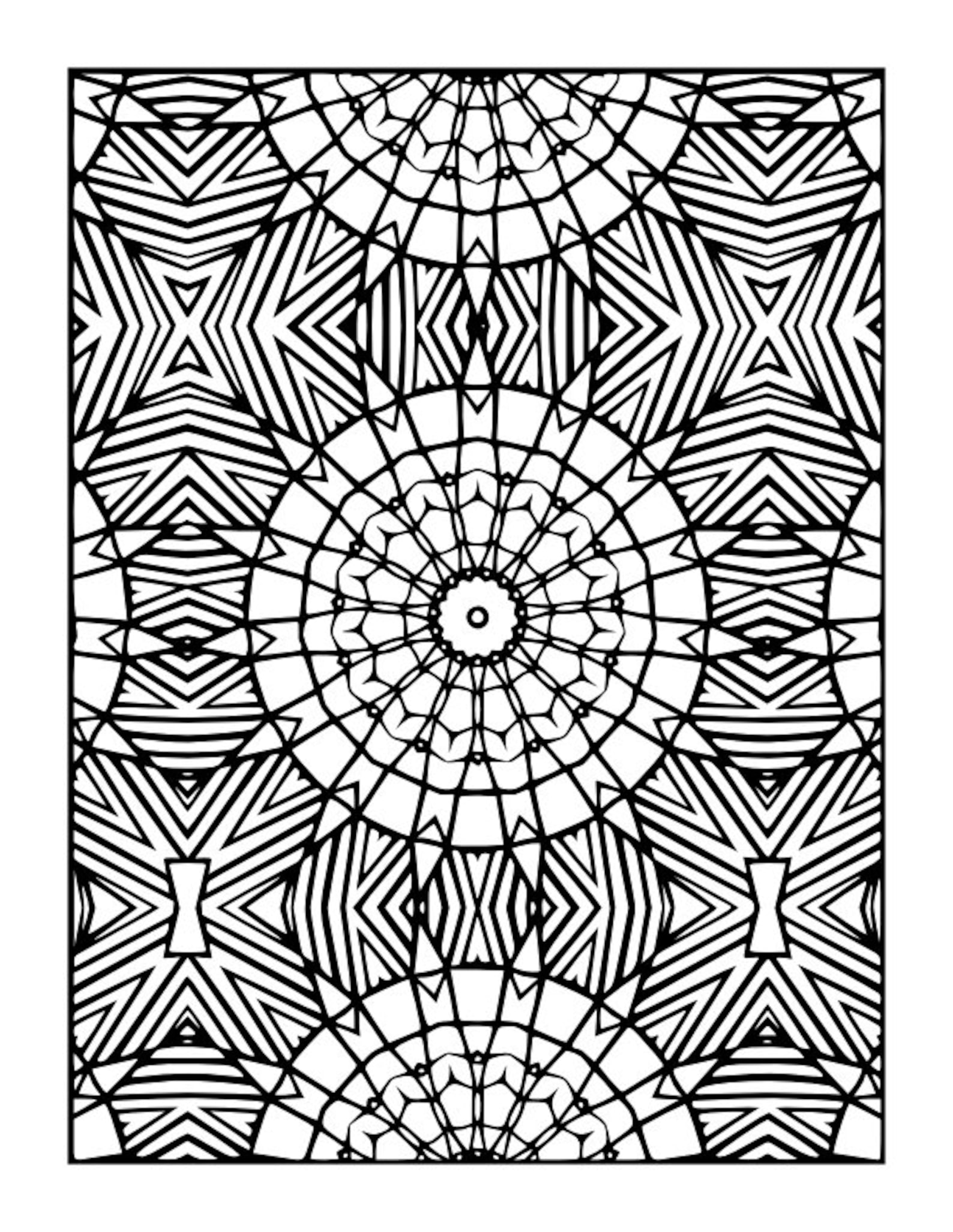 Teen Coloring Adult Coloring Activity Abstract Geometric Coloring ...