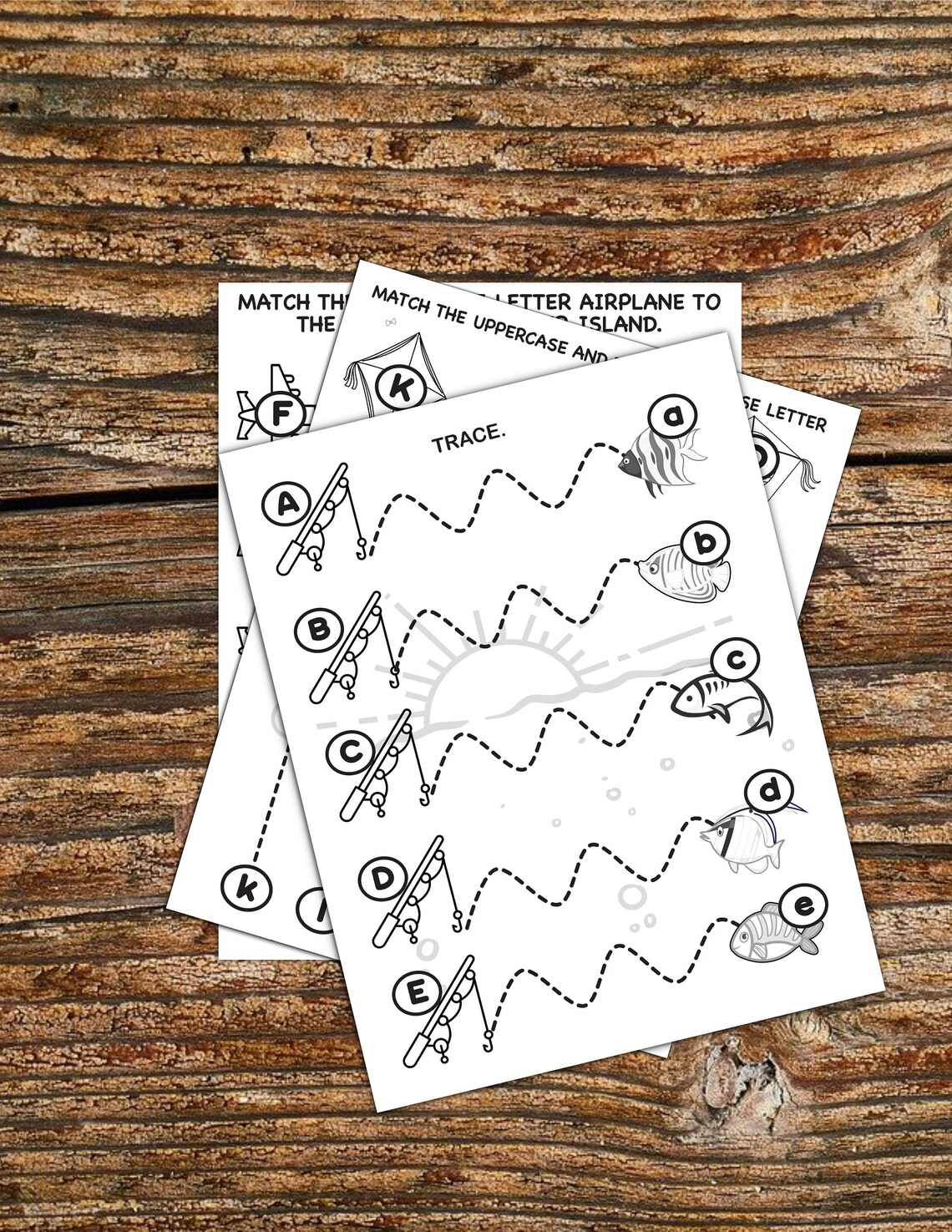 Preschool Prewriting ABC Printable Activities Toddler Matching Activity ...