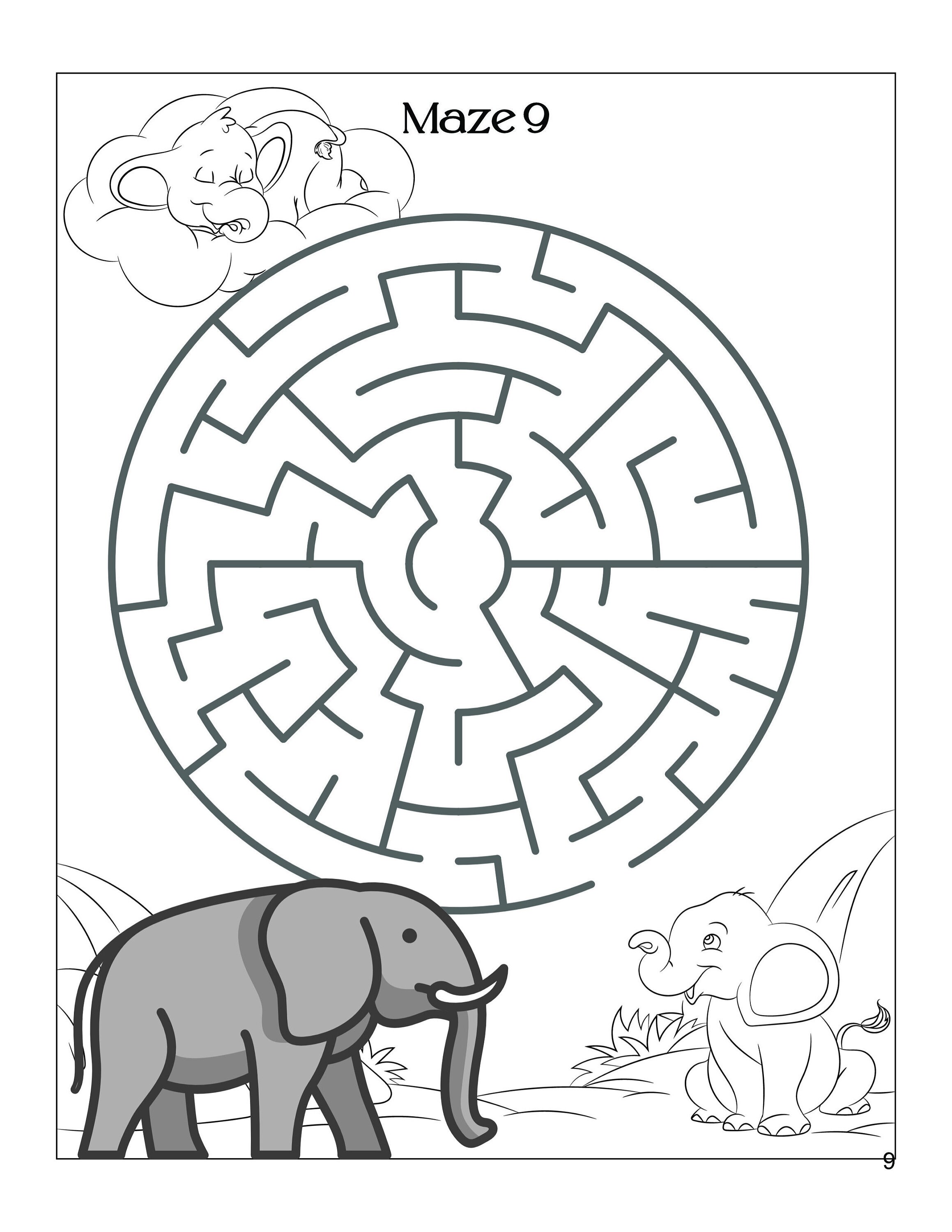 Kids Puzzle Book Activities Printable Fun Animal Themed Mazes for ...