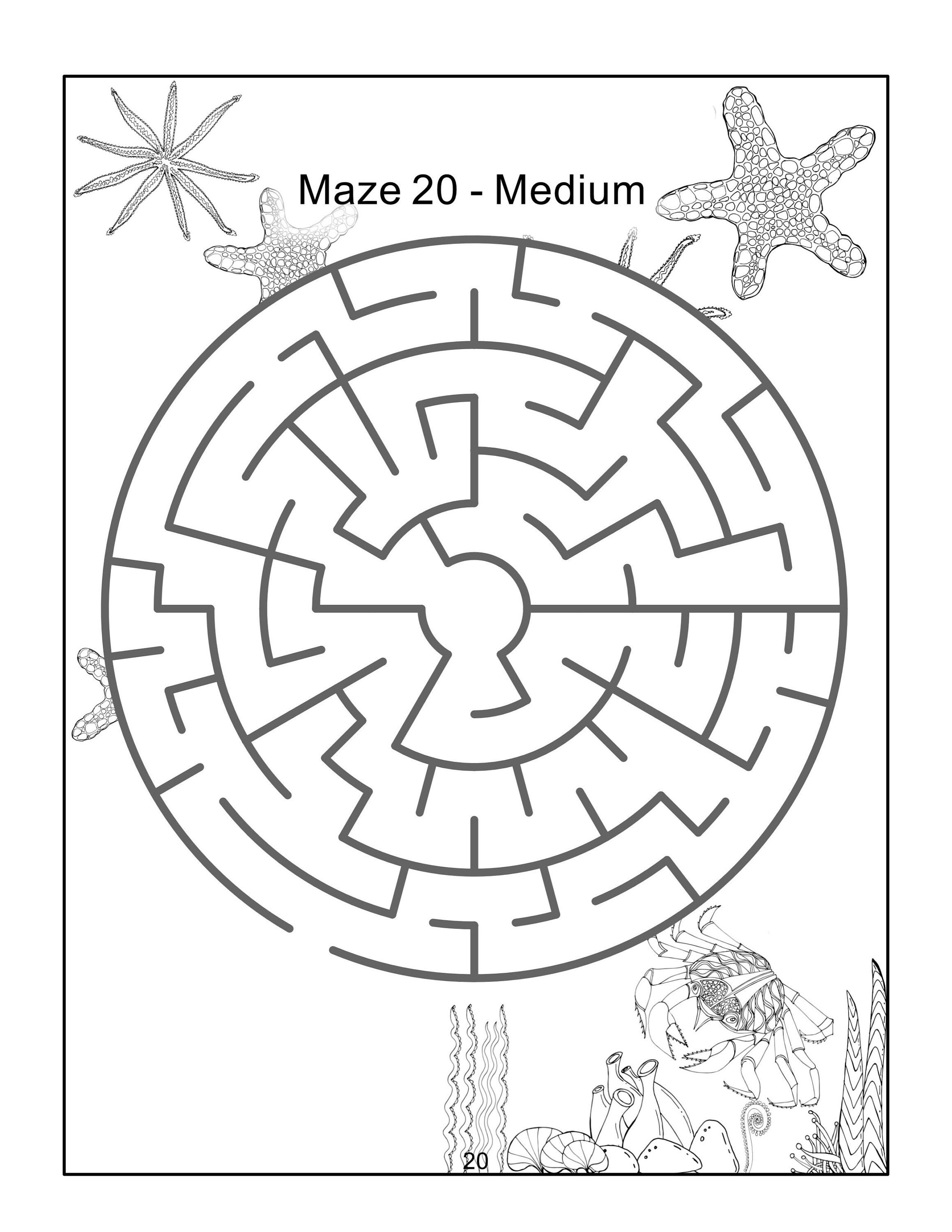 Kids Activities Ocean Theme Fun Maze Game Printable Mazes School ...