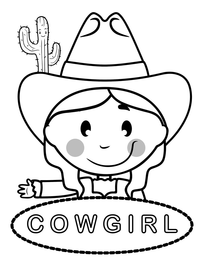 Preschool Coloring Fun Activity Wild West Cowboy Coloring Book for ...