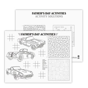 Fathers Day Printable Activity Sheet Coloring Puzzle Placemat for Kids ...