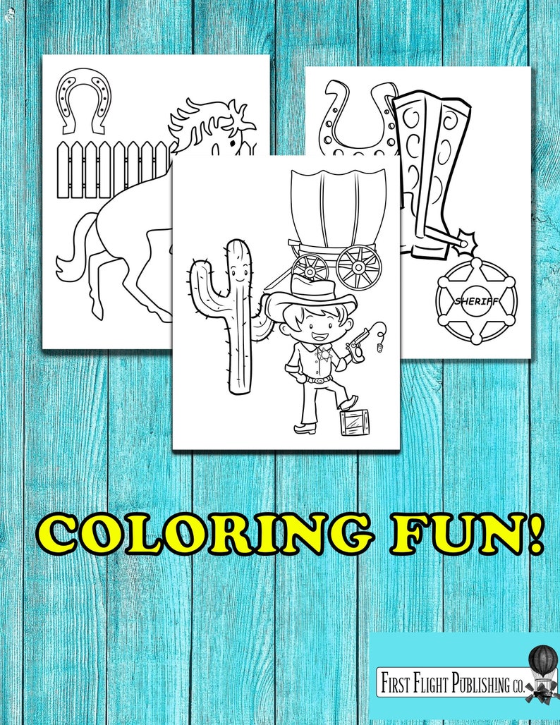 Preschool Coloring Fun Activity Wild West Cowboy Coloring Book for ...