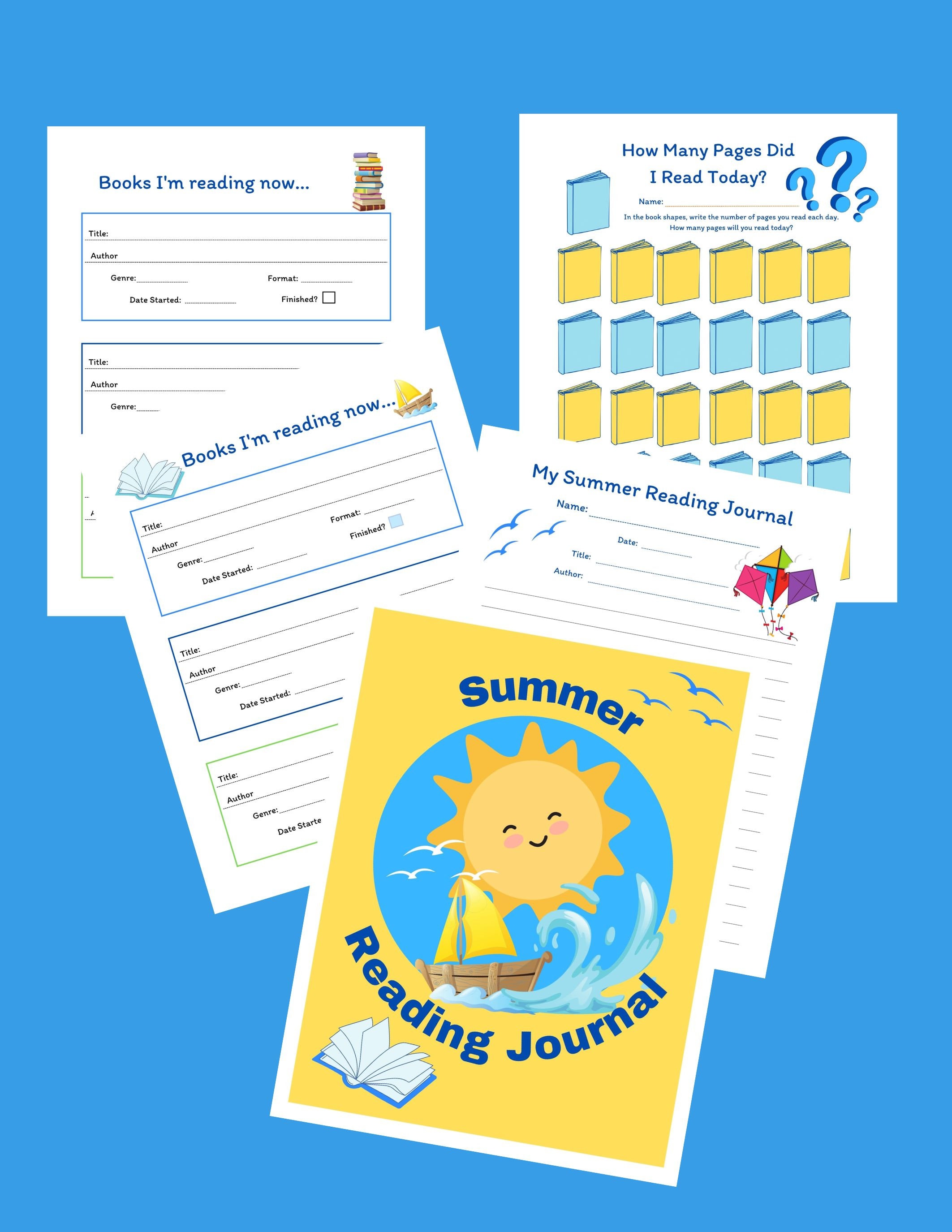 Summer Reading Journal Kids Reading Tracker Childrens - Etsy