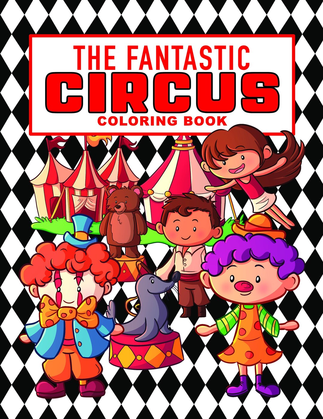 Children's Activities Circus Themed Coloring Book Kids Boys Girls Home ...