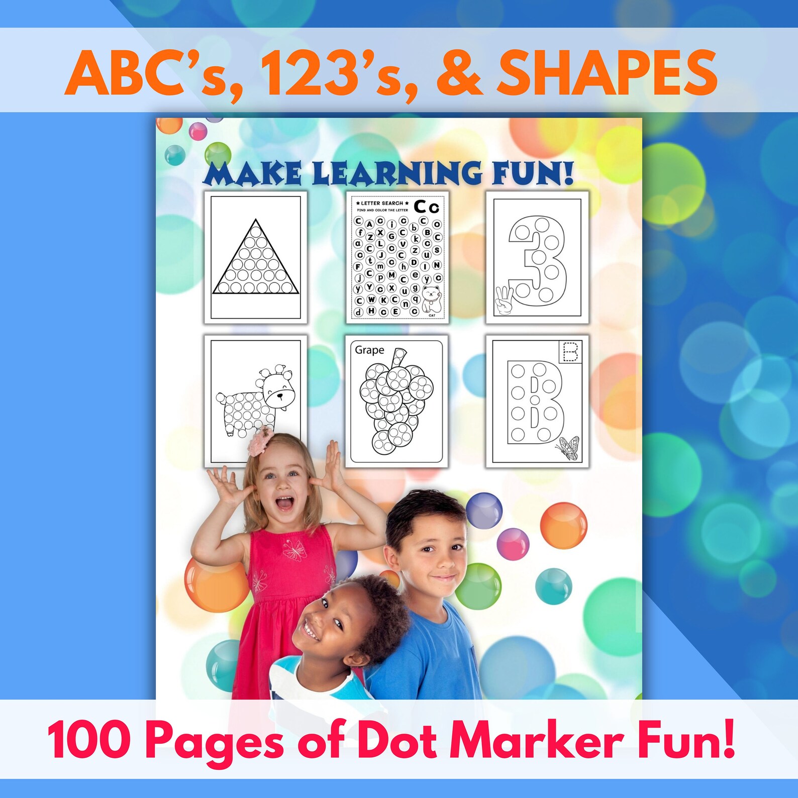 ABC, 123, & Shapes Dot Marker Activity Book Preschool Learning ...