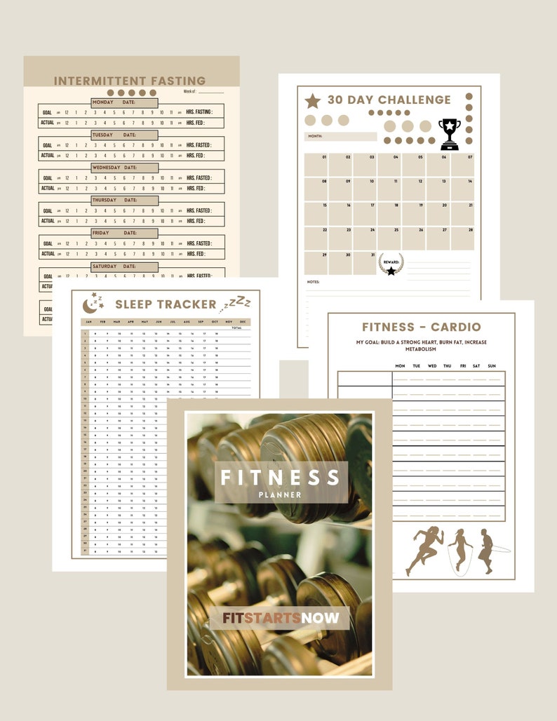 Fitness Planner Exercise Nutrition Fitness Planner for Women Men Gym ...