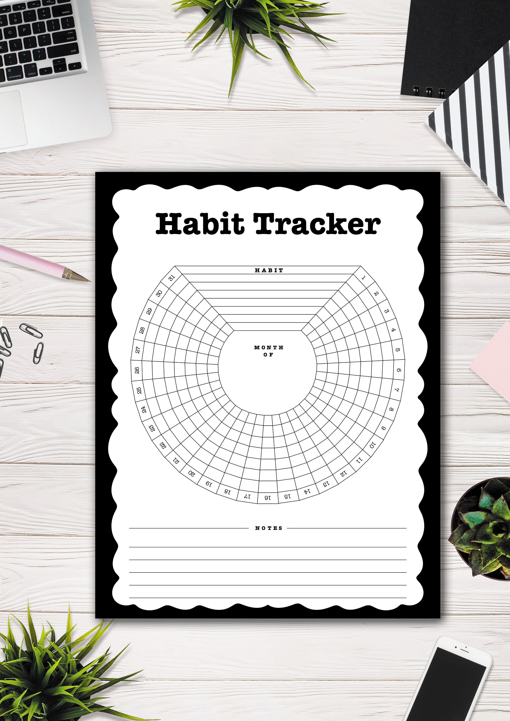 Goal Setting Trackers Printable Good Habit Tracker for Planners Goal ...