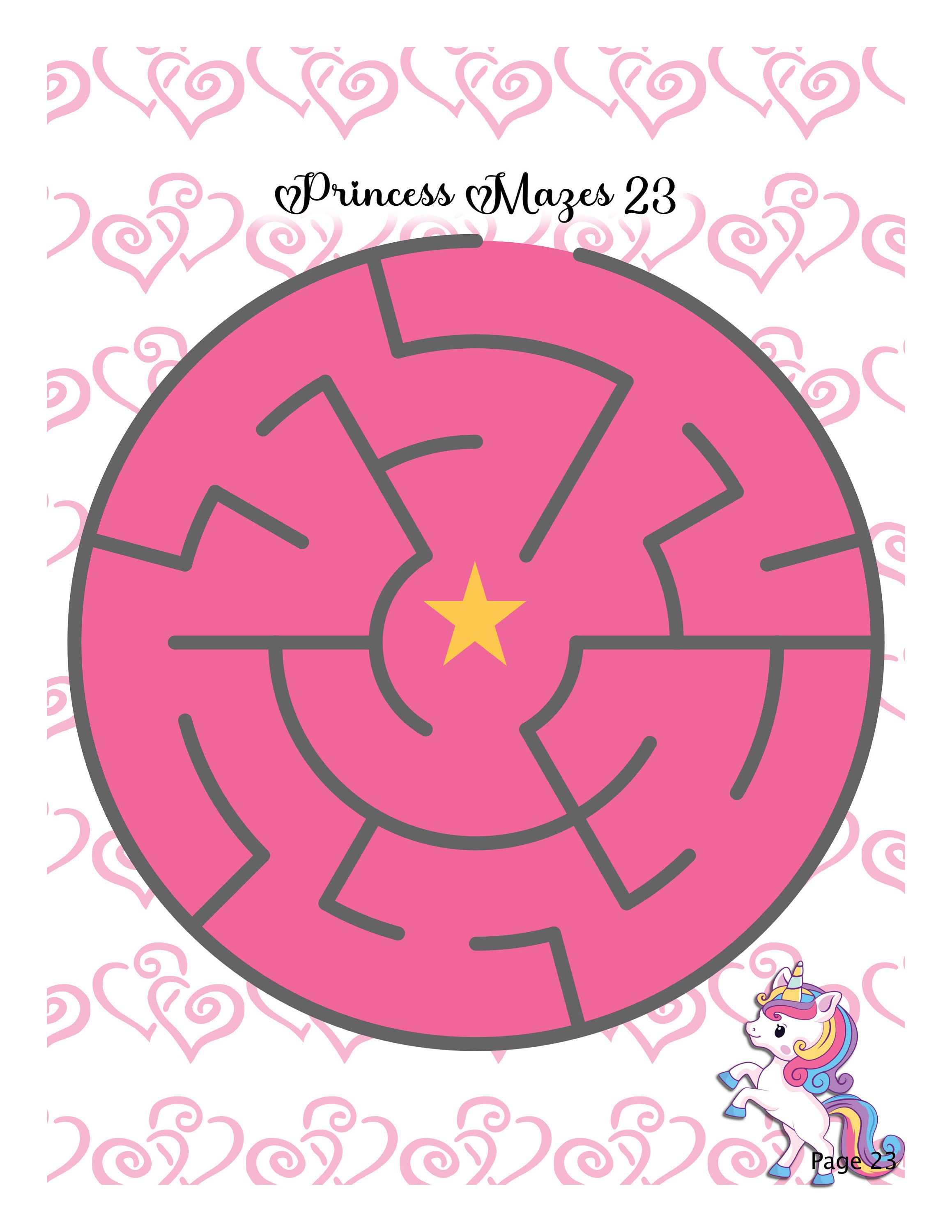 Princess Little Girls Cute Activities Themed Mazes Easy Level Medium ...