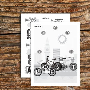 Preschool Prewriting ABC Printable Activities Toddler Matching Activity ...