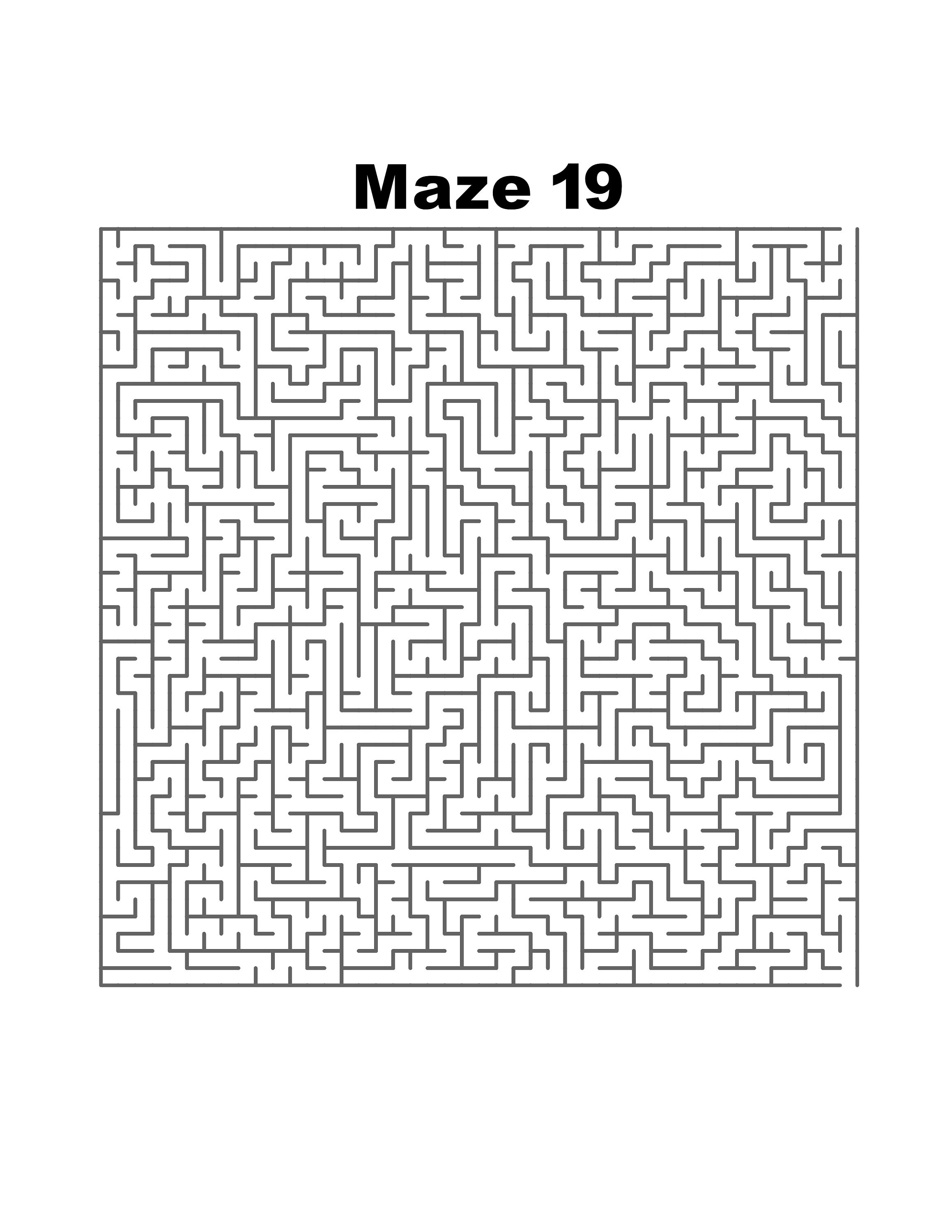 Mazes Difficult Level Maze Teen Activities Adult Activity Puzzle Brain ...