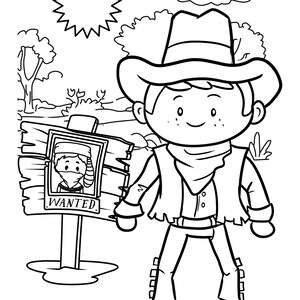 Preschool Coloring Fun Activity Wild West Cowboy Coloring Book for ...