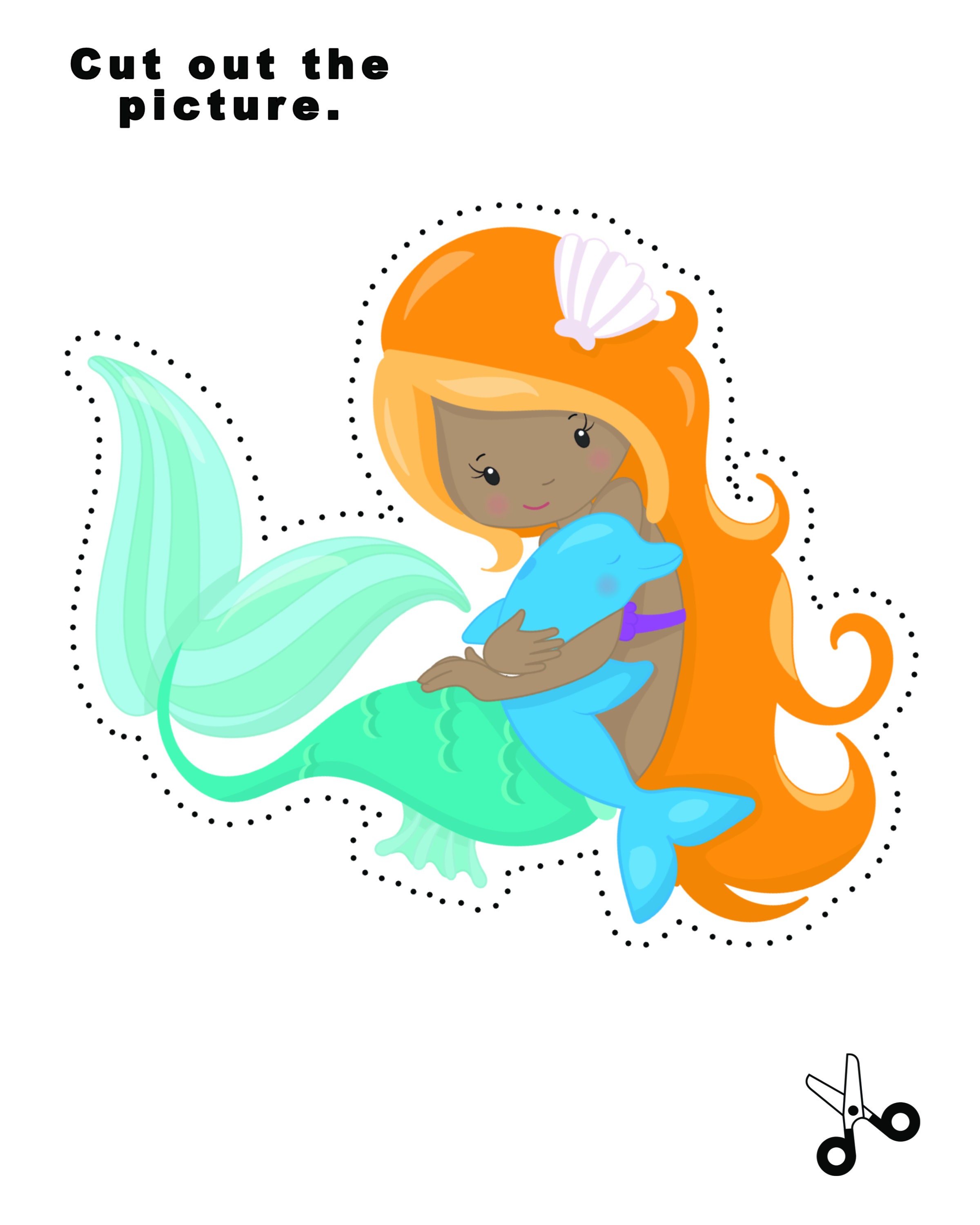 Preschool Cutting Practice Mermaid Themed Scissor Skills for Little ...