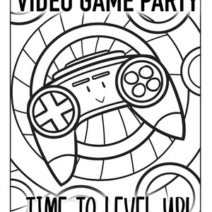Party Printable Video Game Decoration Coloring Printable 8x10 Family ...