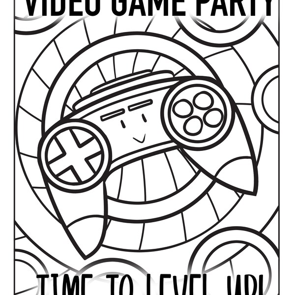 Party Printable Video Game Decoration Coloring Printable 8x10 Family ...