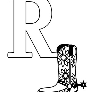 Preschool ABC Homeschool Activity Toddler Wild West Cowboy ABC Coloring ...