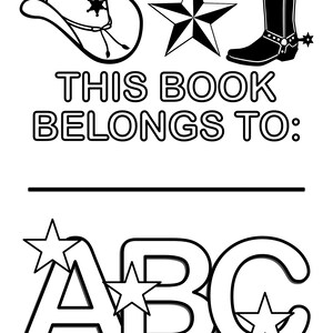 Preschool ABC Homeschool Activity Toddler Wild West Cowboy ABC Coloring ...