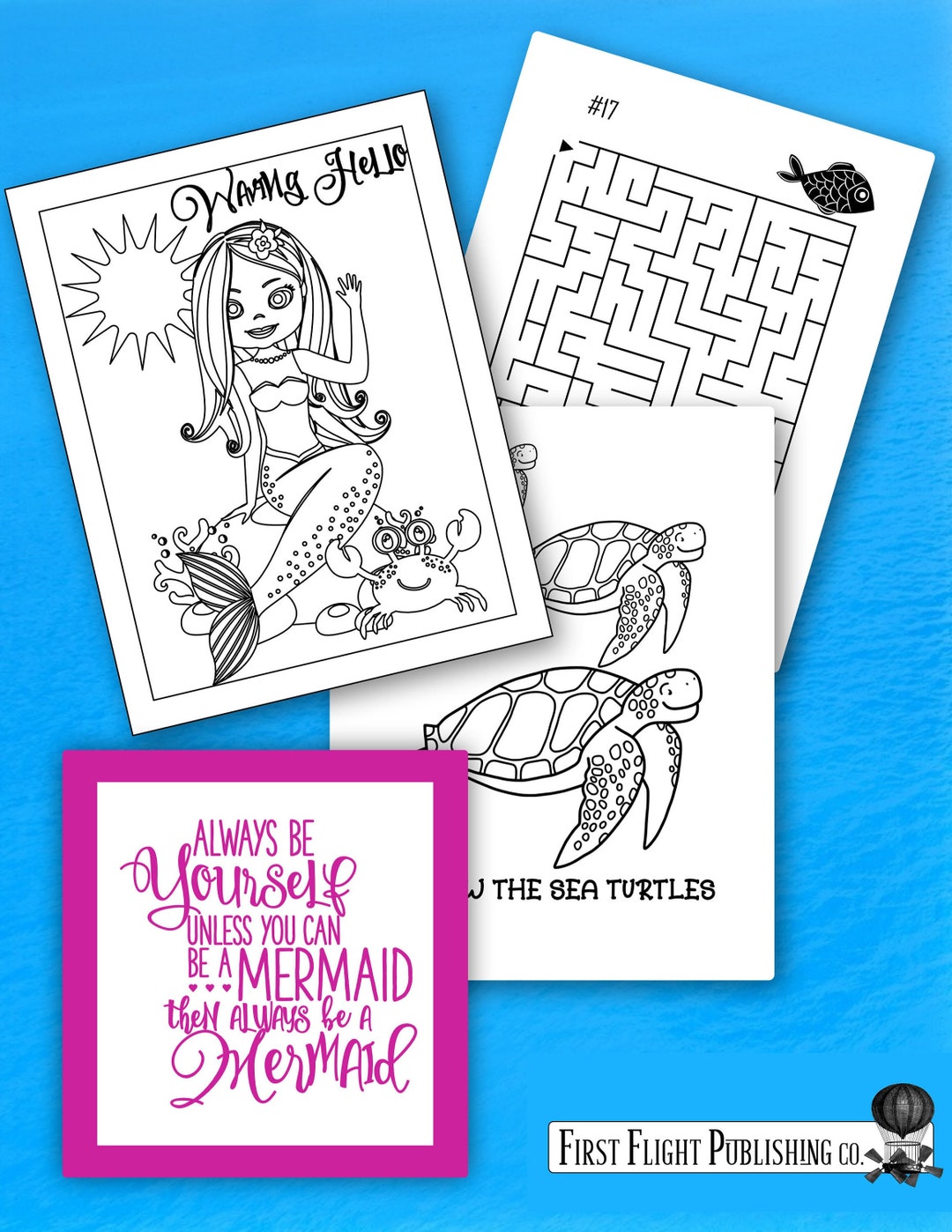 Fun Activities for Girls Cute Mermaid Themed Maze Coloring Book Girl ...