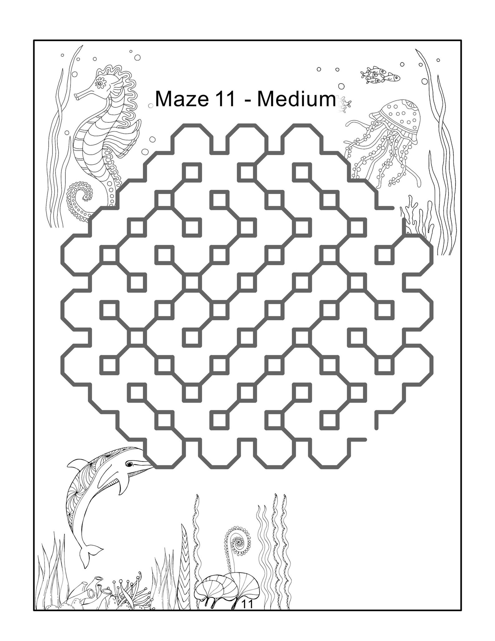 Kids Activities Ocean Theme Fun Maze Game Printable Mazes School ...