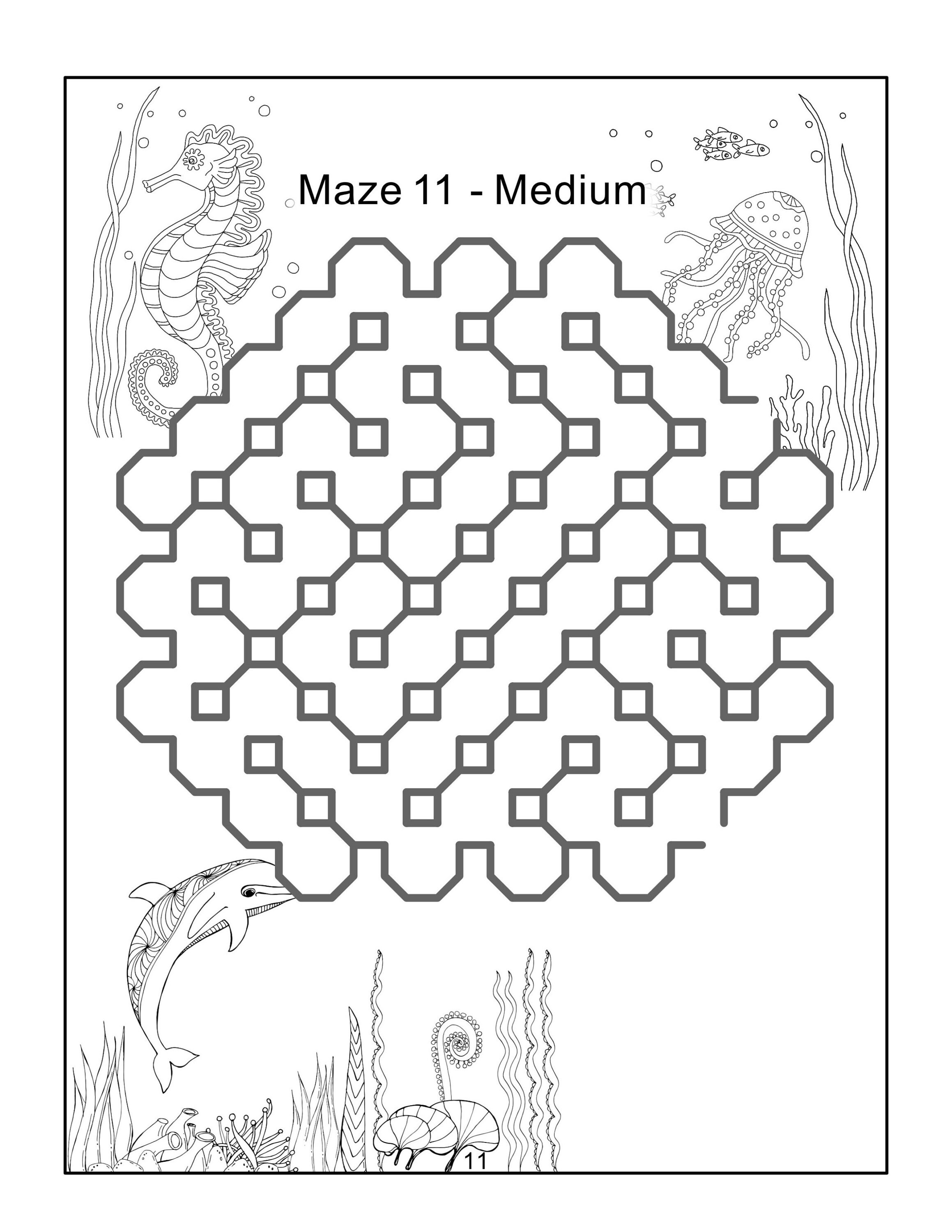 Kids Activities Ocean Theme Fun Maze Game Printable Mazes School ...