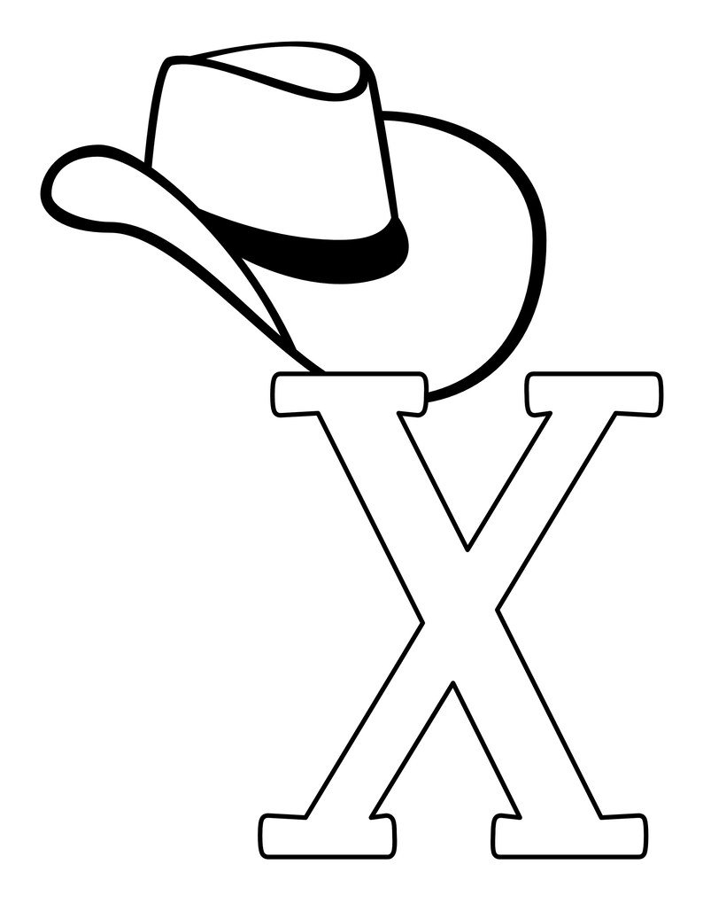 Preschool ABC Homeschool Activity Toddler Wild West Cowboy ABC Coloring ...